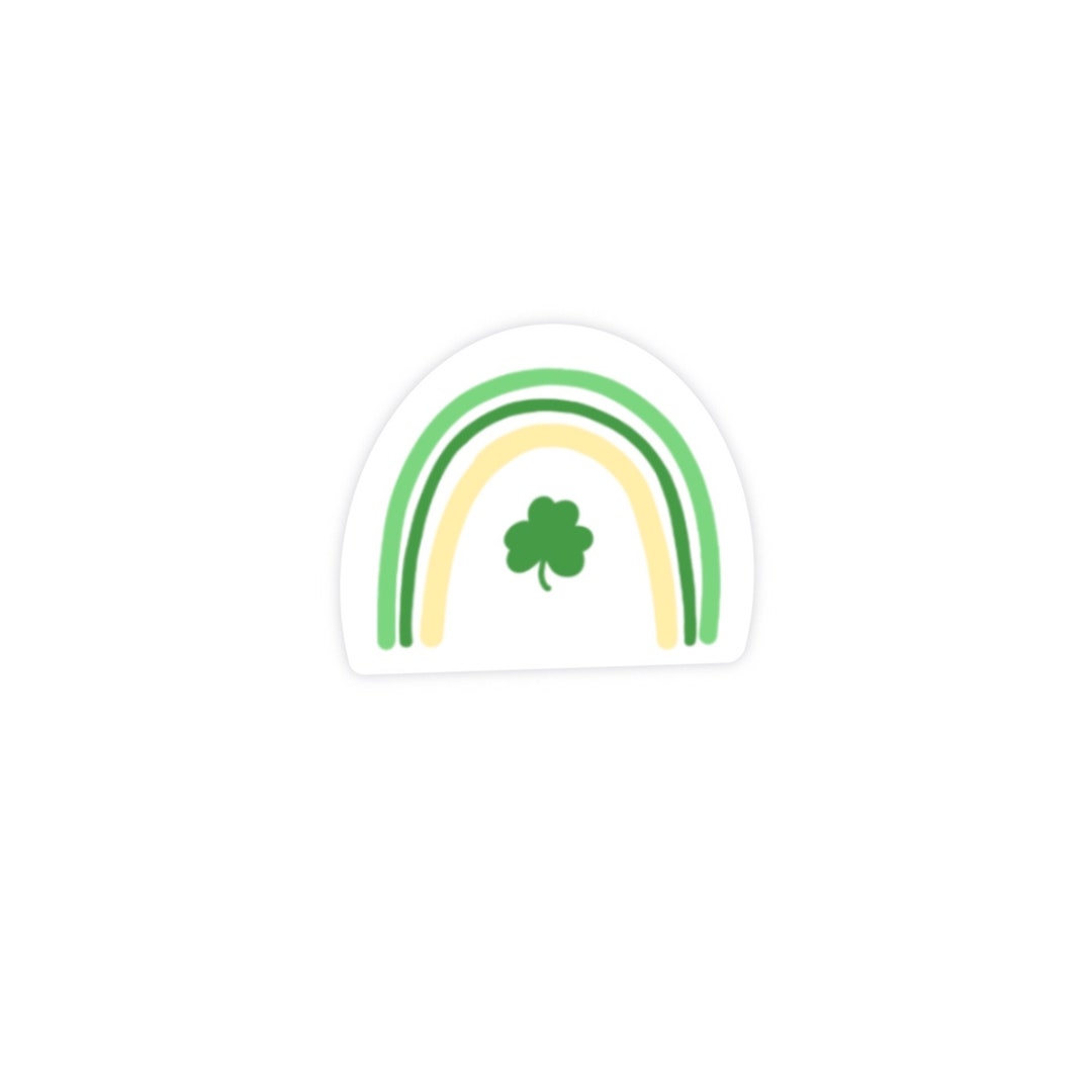Green Rainbow With Clover Sticker St. Patricks Day Journal, Scrapbook ...