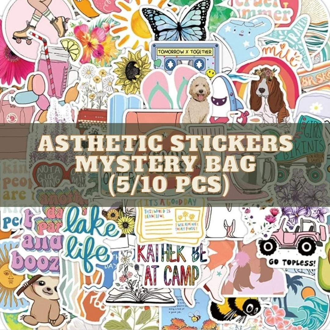 Aesthetic VSCO Sticker Mystery Bag | 5/10 Pcs Set | Mystery Sticker Set ...