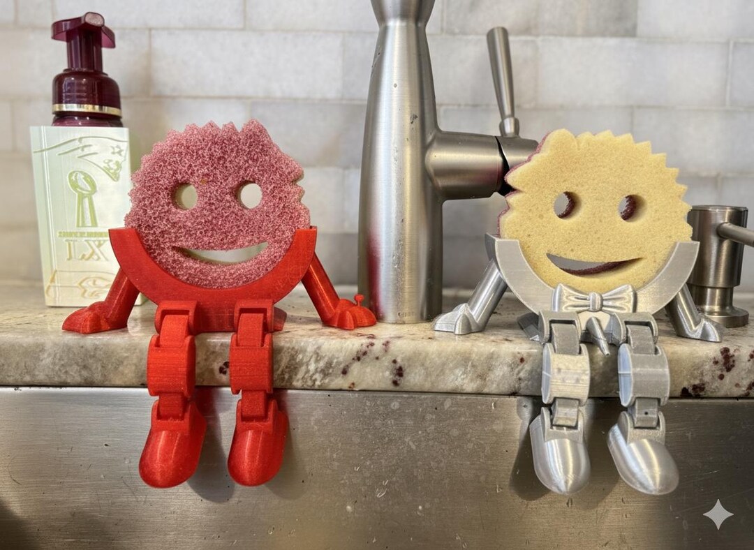 Scrub Sponge Holder STL Files: Scrub Mommy & Daddy 3D Print (digital ...