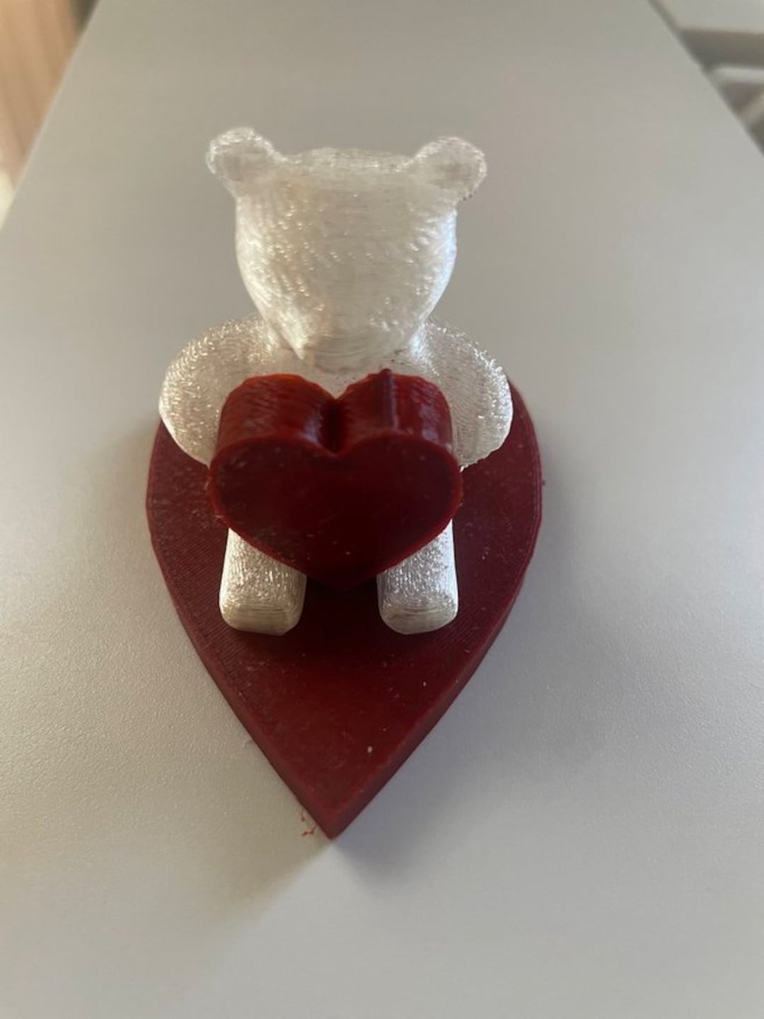 STL File for a 3d Printable Teddy Bear Holding a Heart Sitting on a ...