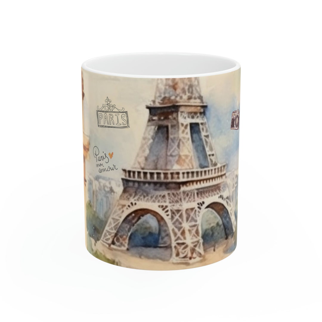 Stylish French Mug, Trendy Mug, Paris Design, Romantic Mug, European ...