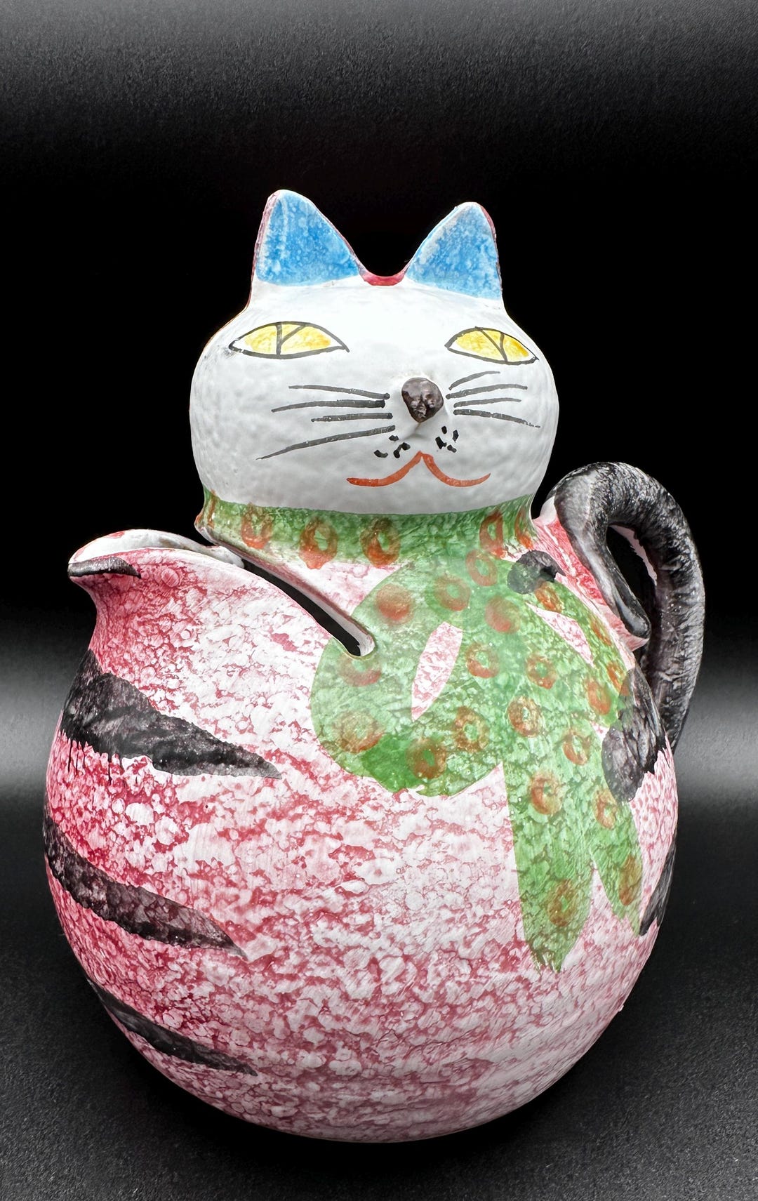 Vintage Cat Ceramic Figural Pitcher - MCM - Made in Italy - Etsy