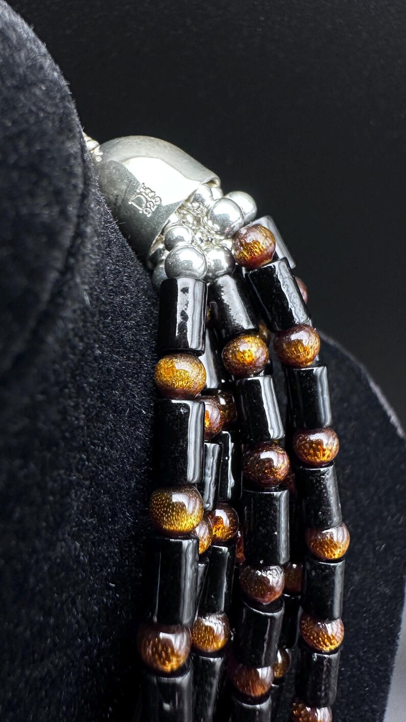 Vintage Jay King Black & Golden Coral Beads Multi (8) Strand 925 Sterling Silver Necklace - Etsy