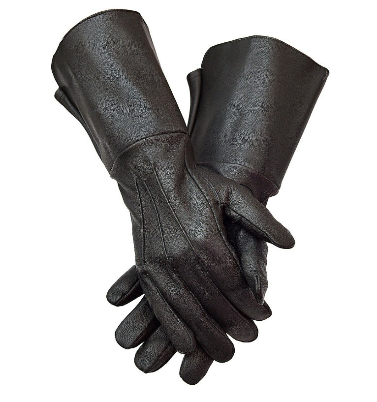 Plain Black Gauntlet Gloves Made of Real Leather NEW BRAND NEW - Etsy