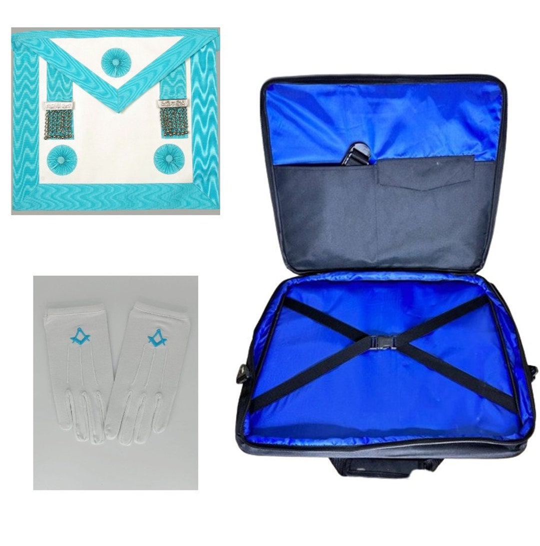 Set of Master Mason Apron Lambskin Masonic Sq Cmp Cotton Gloves ...