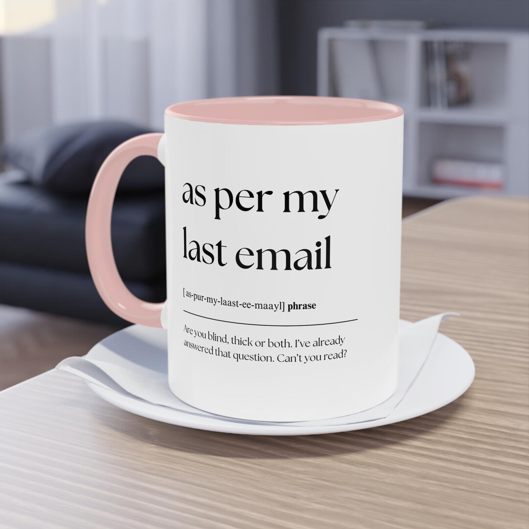 Funny Email Translation Two-tone Coffee Mug, Office Humour Kitchen ...