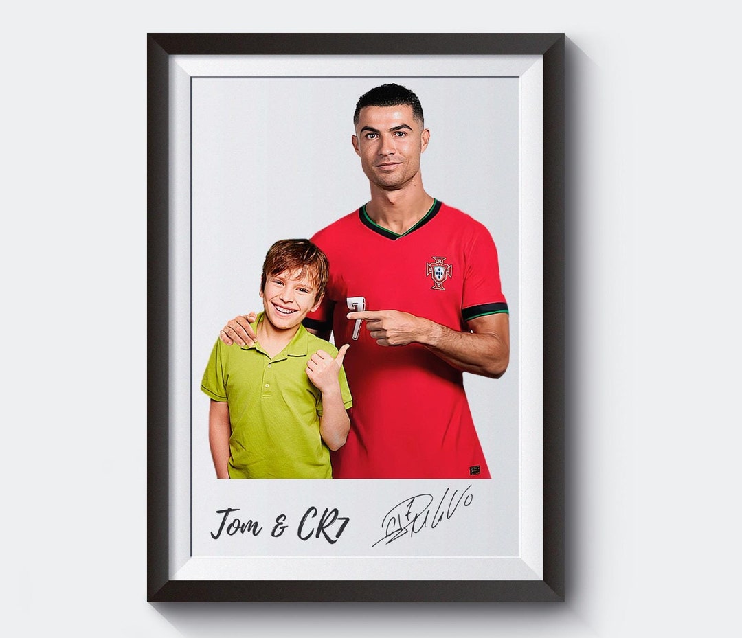 Custom Cr7 Soccer Portrait With Ronaldo Signature +video , Personalized ...
