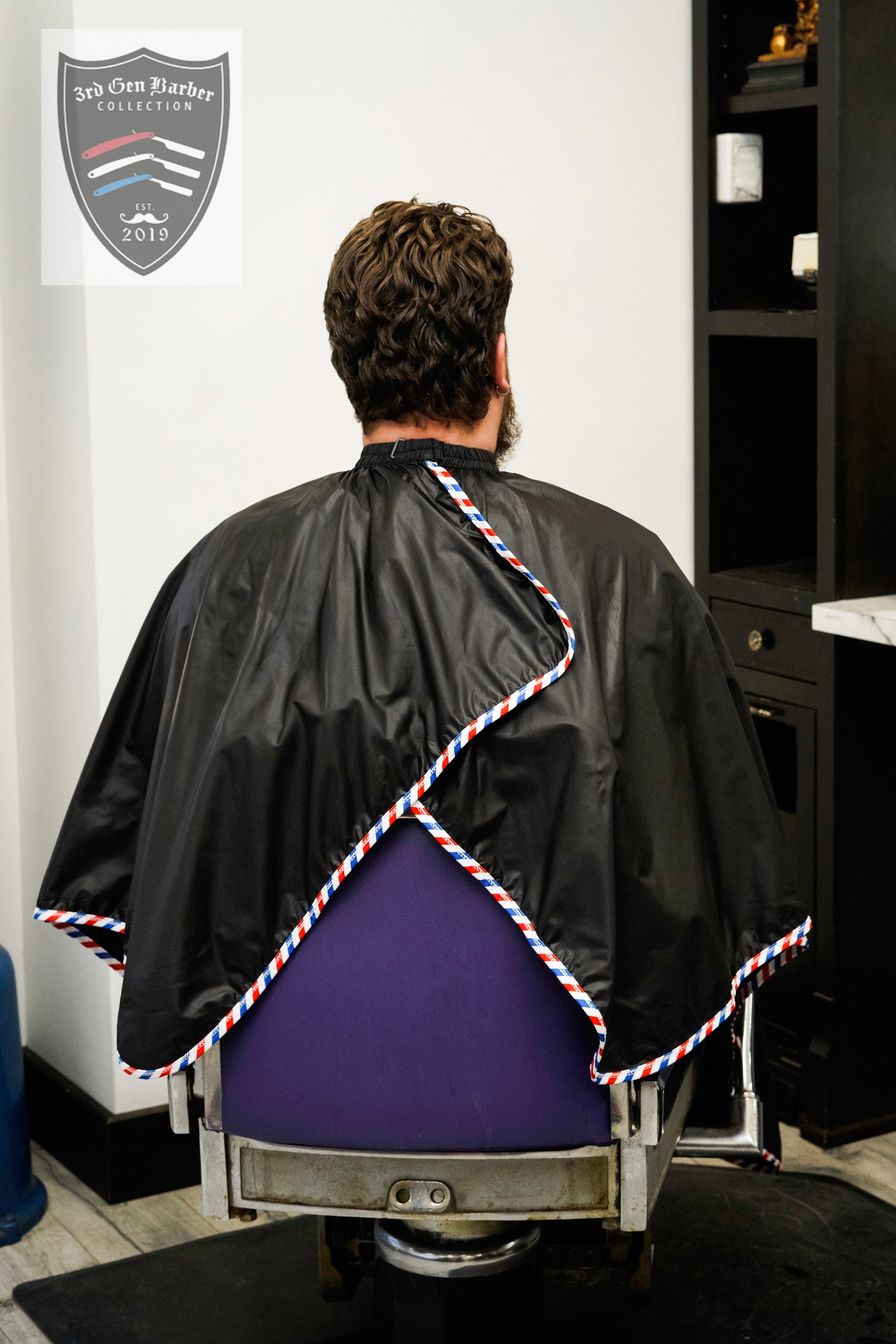 Barber Cape Solid Silhouette (black) - Etsy