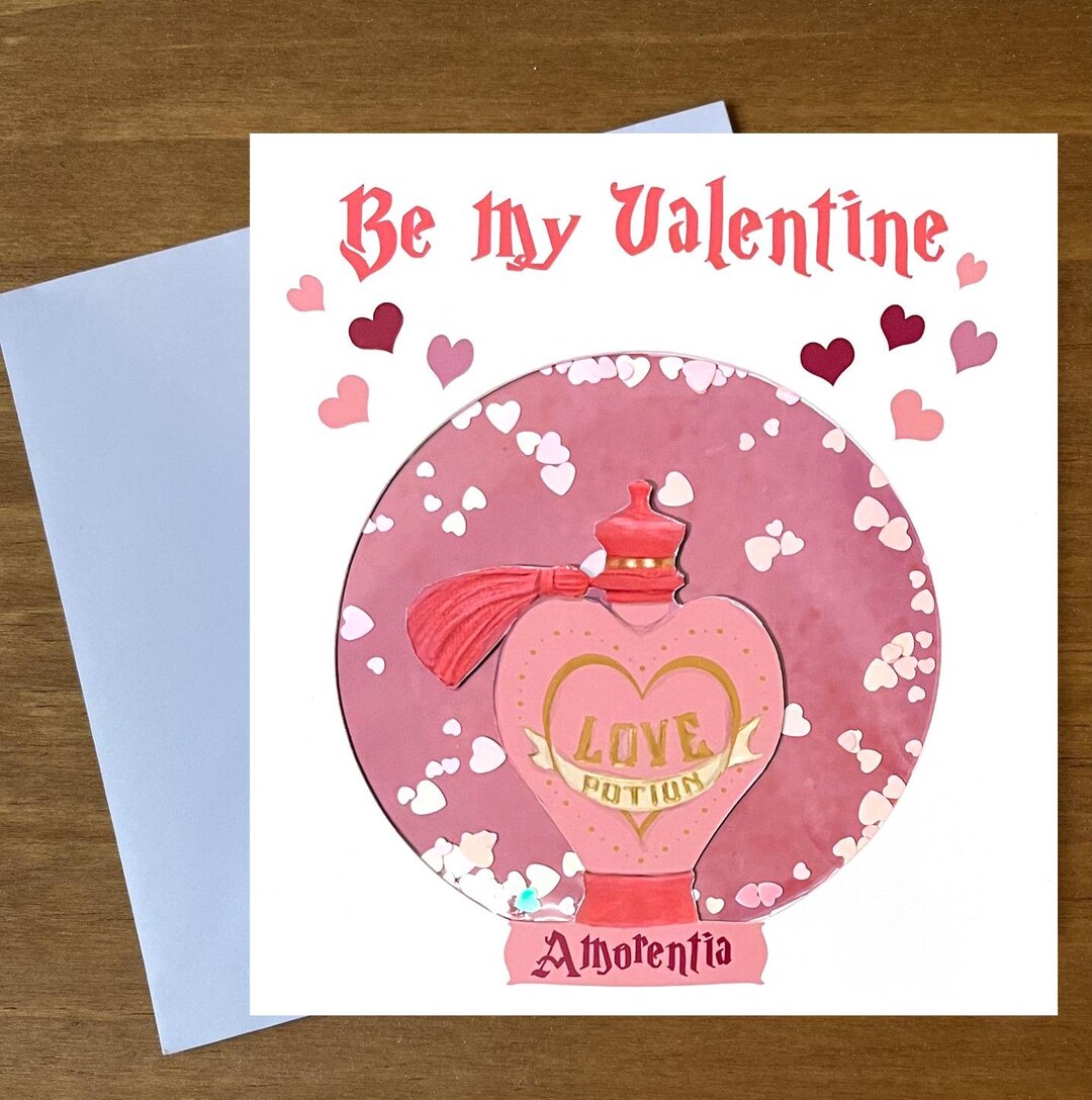 Potter Shaker Love Potion Inspired Valentine's Day Confetti Hearts Card ...
