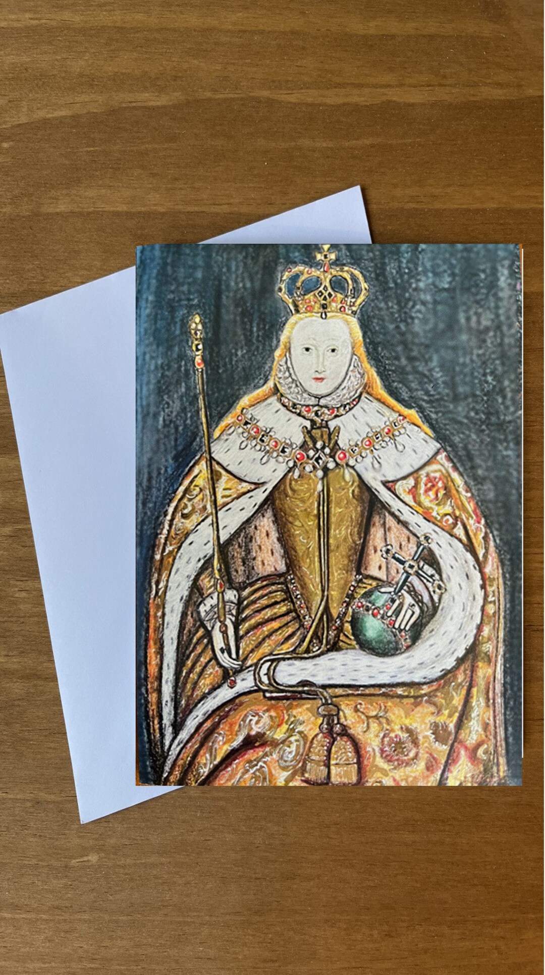 Queen Elizabeth First 1st Hand Drawn Blank, Birthday or Anniversary ...