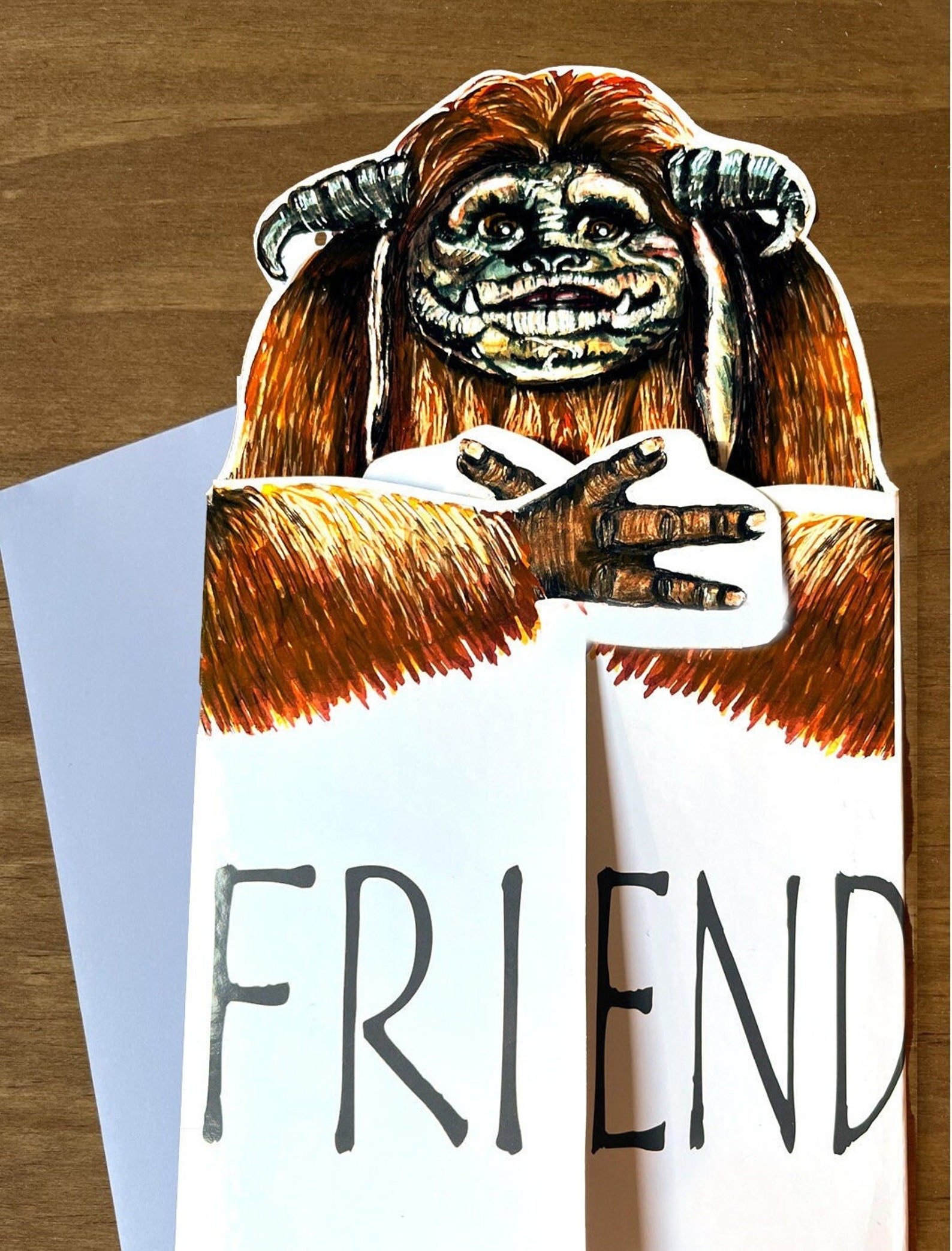 Ludo Friend Hug Card, Labyrinth Inspired, Interactive Greetings Card ...