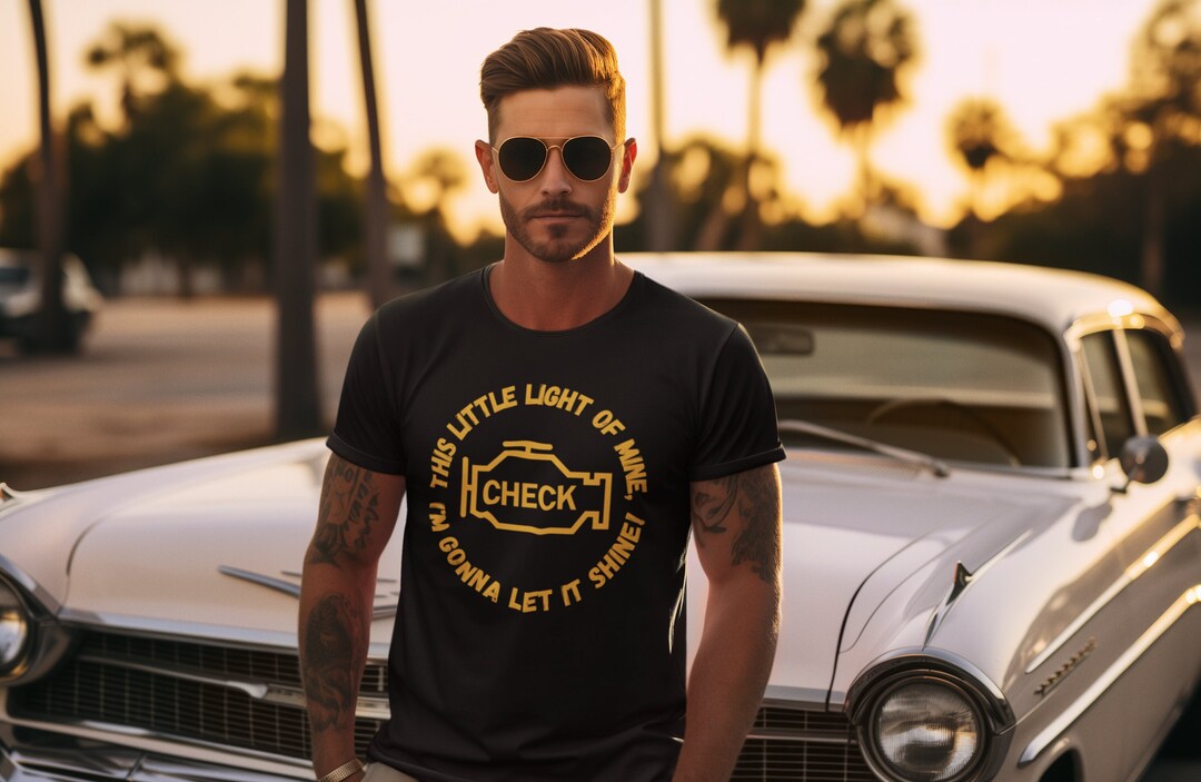 Check Engine Light Funny Car Enthusiast Unisex Softstyle T-shirt Hot ...