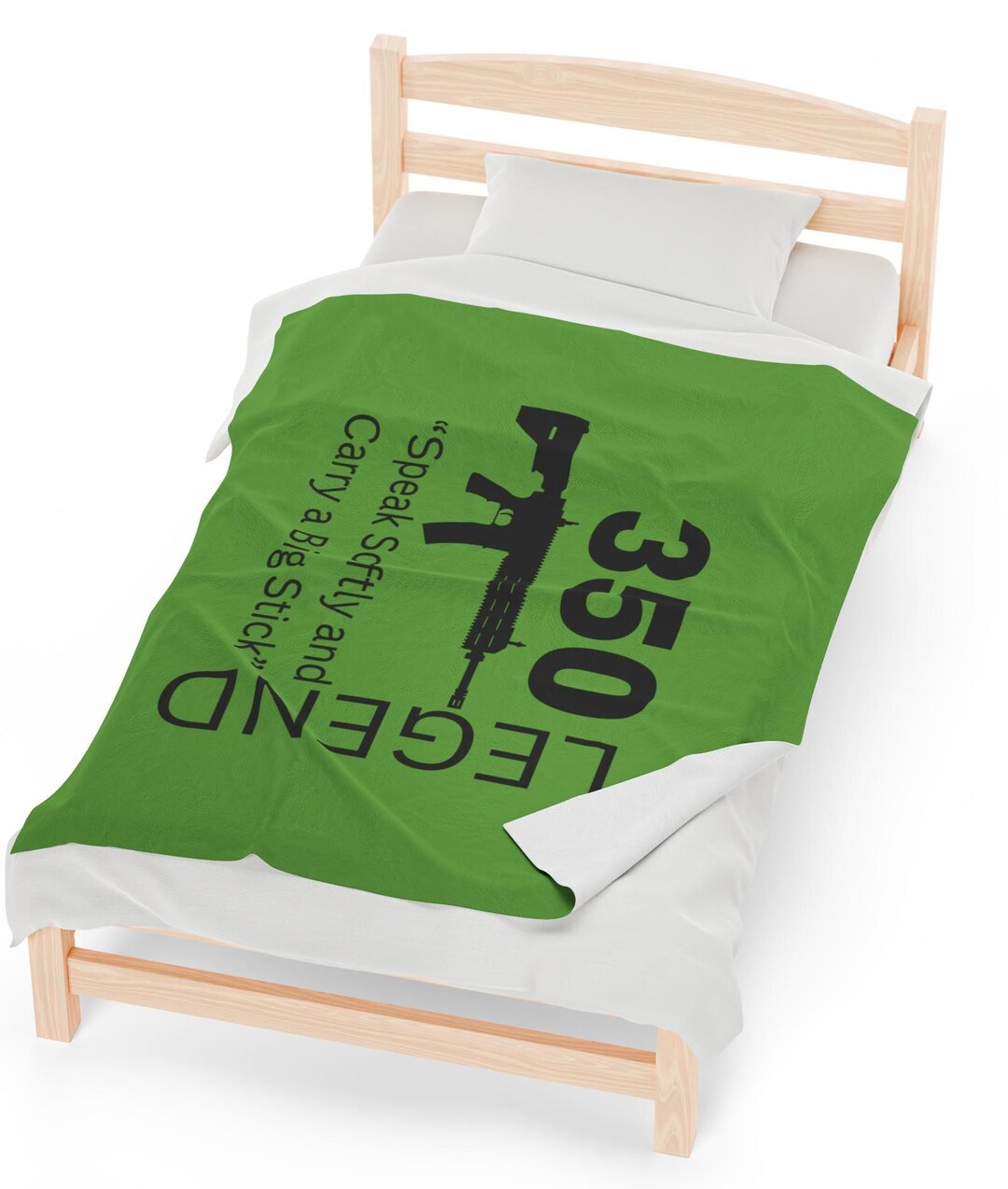 Pro Gun 350 Legend AR 15 Rifle Green Velveteen Plush Blanket Gun ...