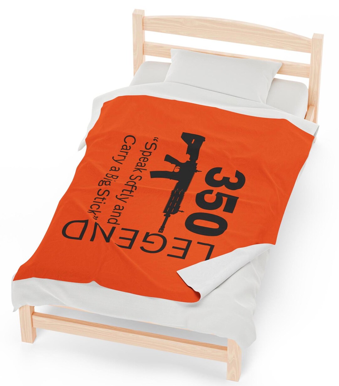Pro Gun 350 Legend AR 15 Rifle Orange Velveteen Plush Blanket Gun ...