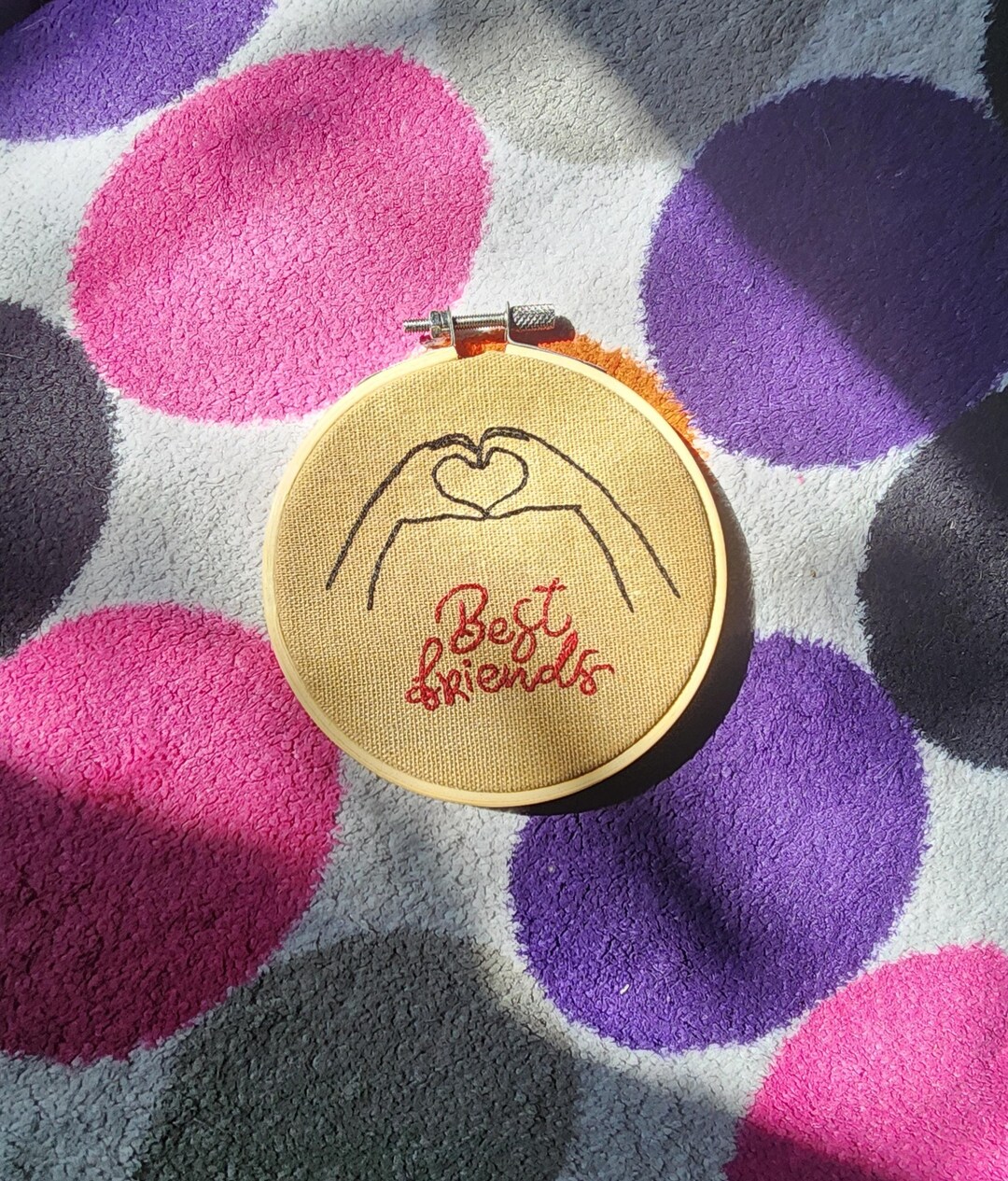 Handmade Best Friends 4.5" Embroidery - Etsy