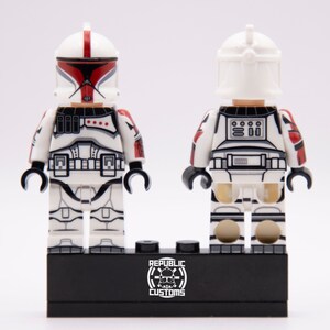 Phase 1 Red Clone Trooper Custom Figure Star Wars Clone Trooper Captain ...