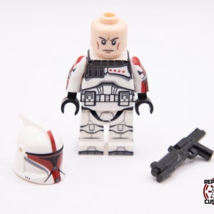 Phase 1 Red Clone Trooper Custom Figure Star Wars Clone Trooper Captain ...