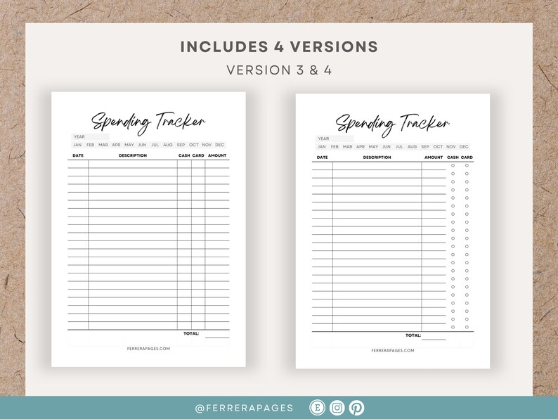 Spending Tracker Printable, Expense Tracker Log, Budget Template ...