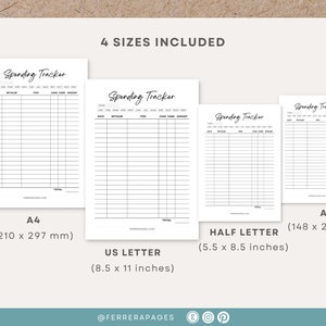 Spending Tracker Printable, Expense Tracker Log, Budget Template ...