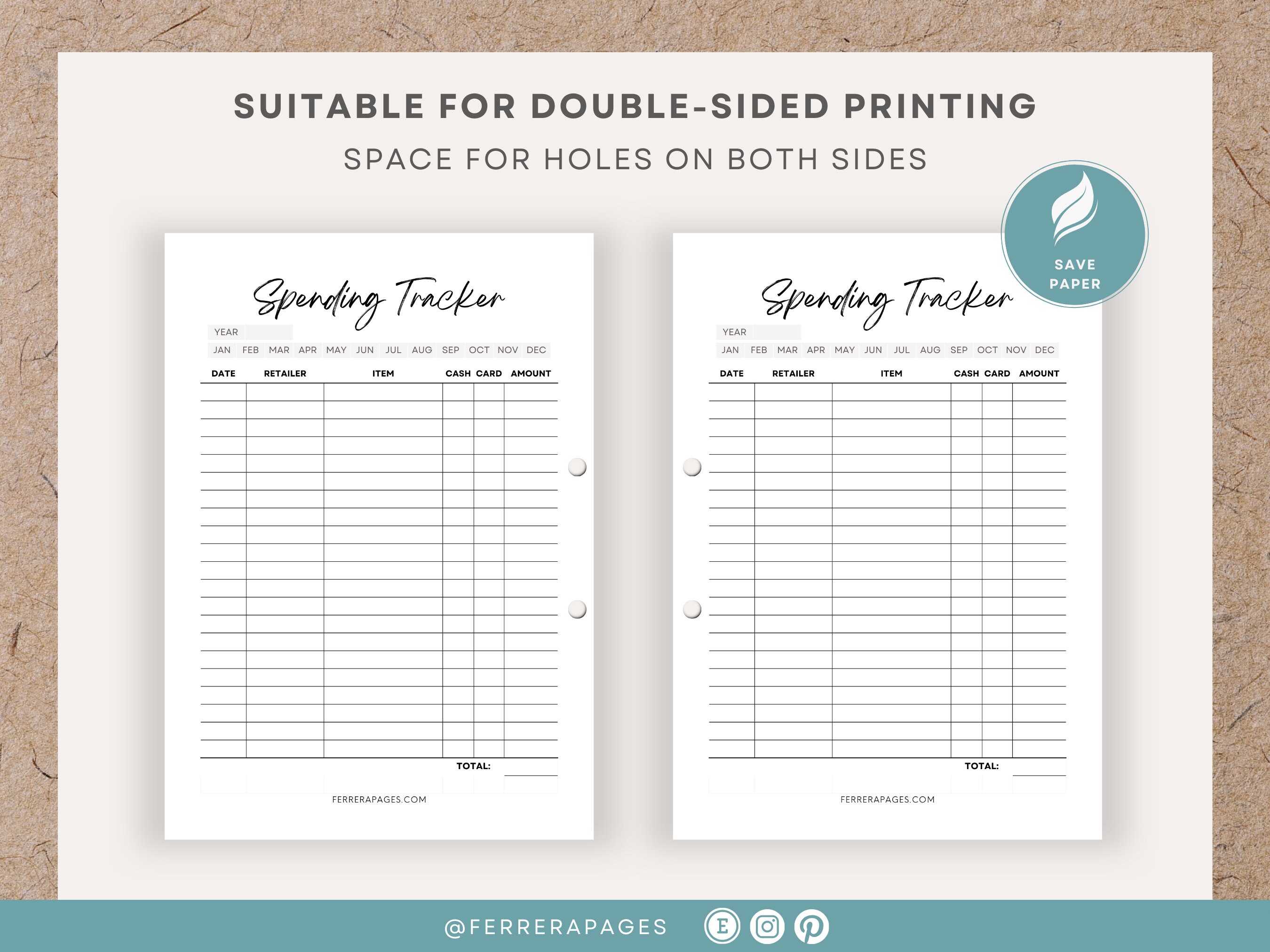 Spending Tracker Printable, Expense Tracker Log, Budget Template ...