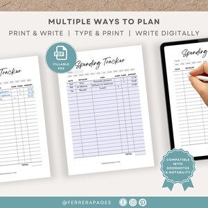 Spending Tracker Printable, Expense Tracker Log, Budget Template ...