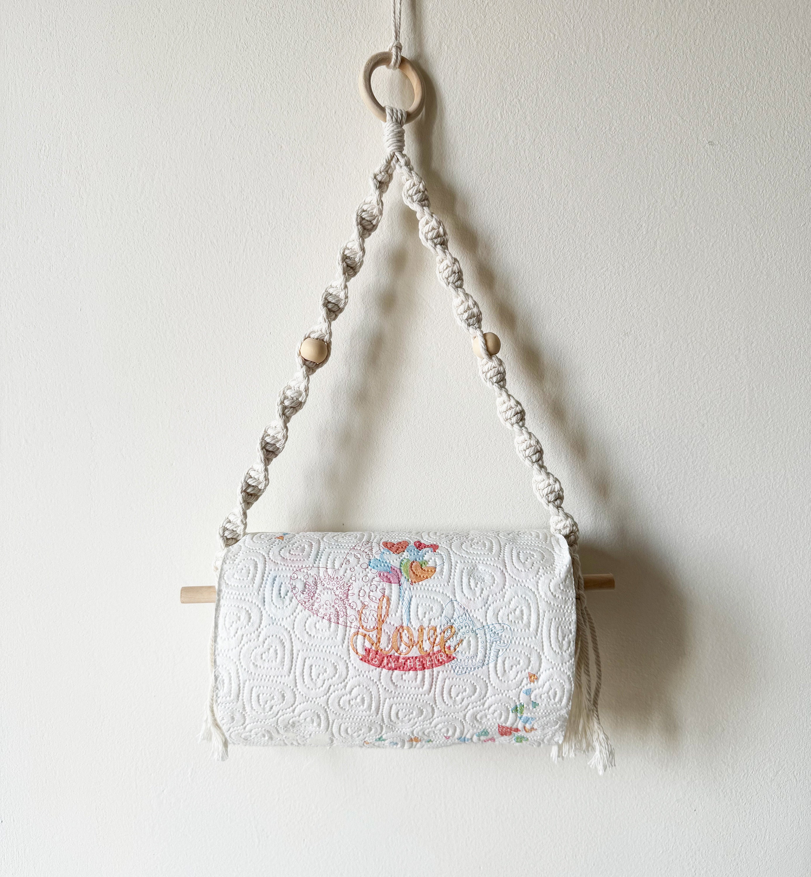 Macrame Roll Holder, Paper Towel Hanger, Rope Toilet Paper, Crochet ...