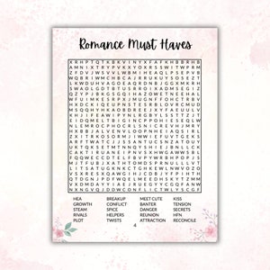 10 Printable Word Search Puzzles for Romance Readers SFW | Digital PDF ...