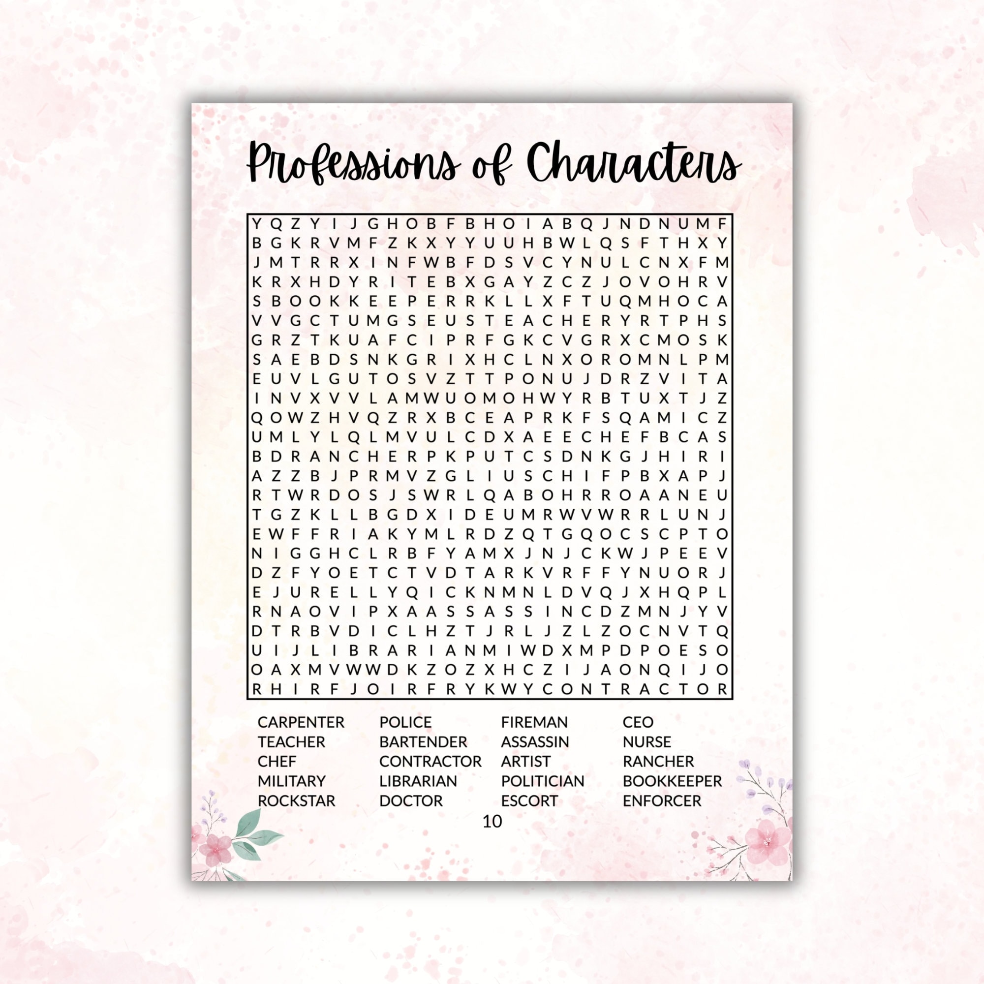 10 Printable Word Search Puzzles for Romance Readers SFW | Digital PDF ...