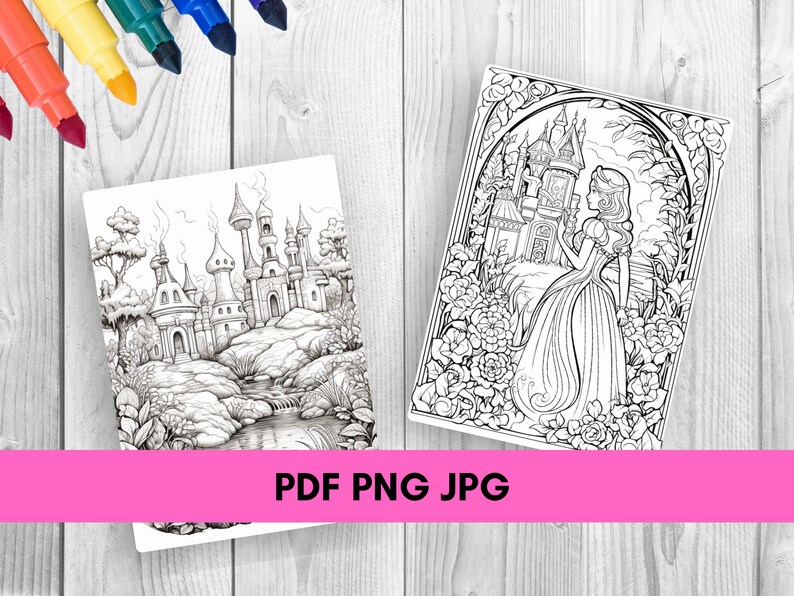 100 Vintage Fairytale Coloring Pages for Adults- Png Pdf Jpg Download ...