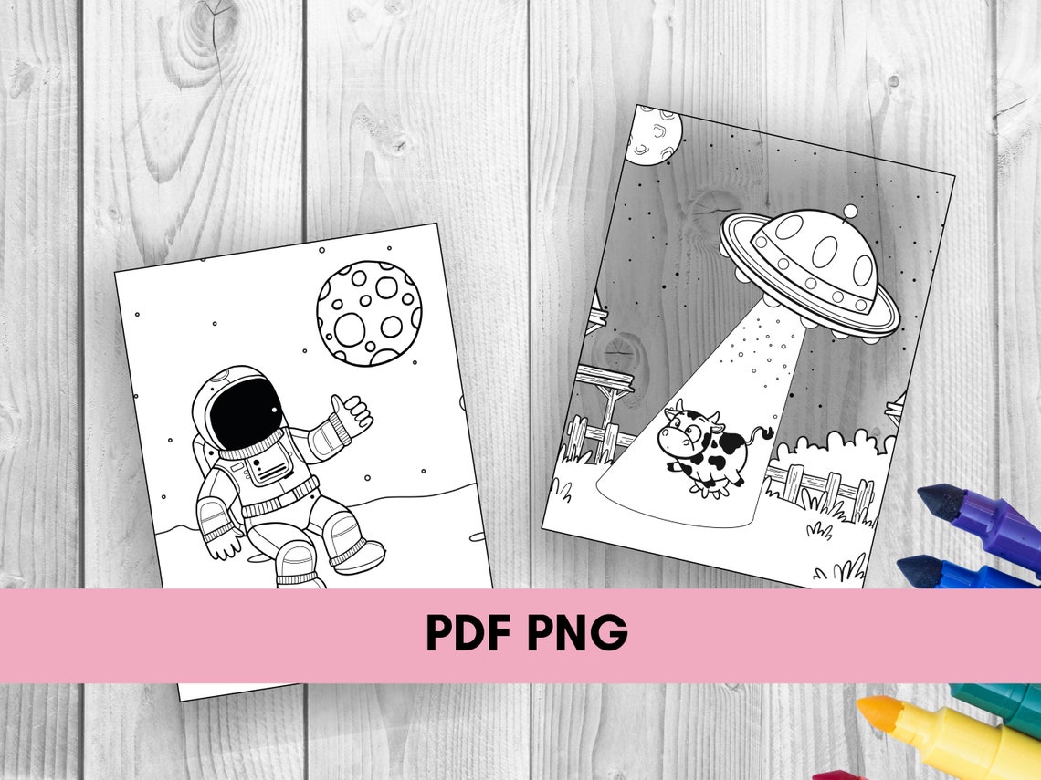 Space Activity Book for Kids, Printable Space Coloring, Printable Space ...