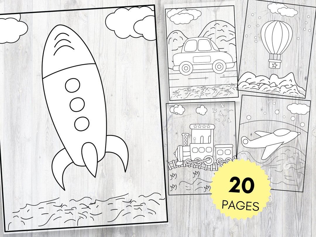 Vehicle Coloring Pages for Kids, Preschool Transportation Coloring Book ...