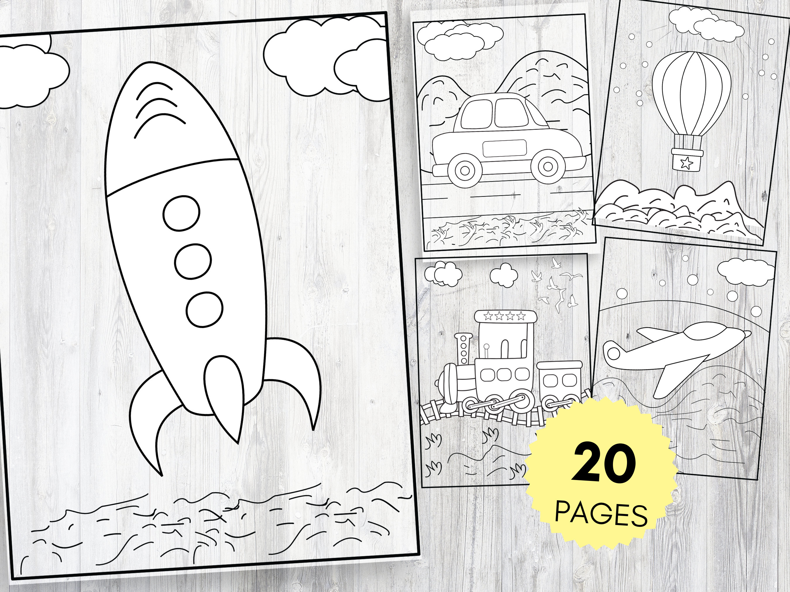 Vehicle Coloring Pages for Kids, Preschool Transportation Coloring Book ...