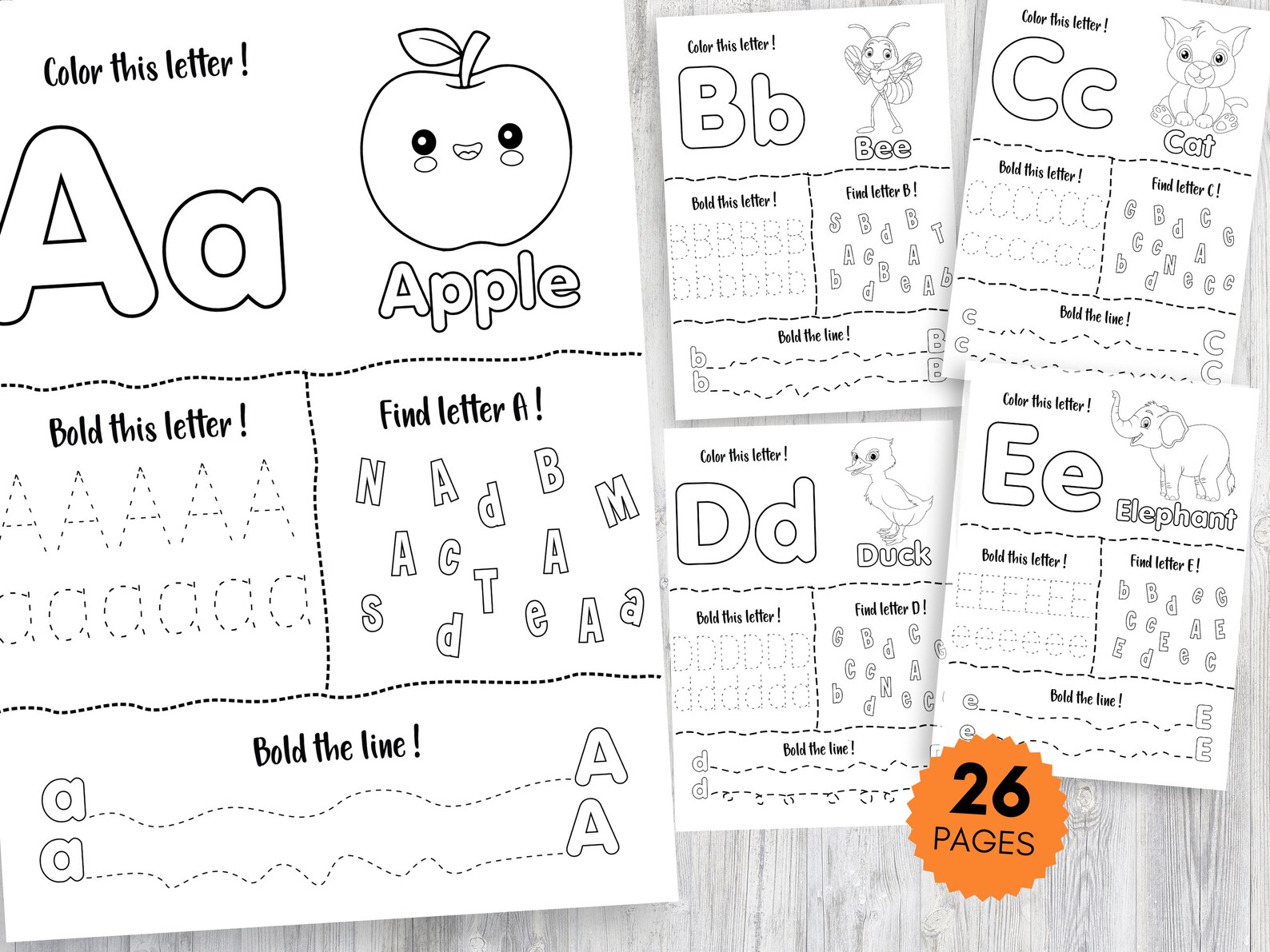 26 Pages, Alphabet Coloring Pages, Preschool Coloring Pages, Preschool ...