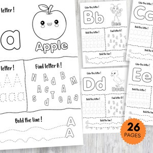 26 Pages, Alphabet Coloring Pages, Preschool Coloring Pages, Preschool ...