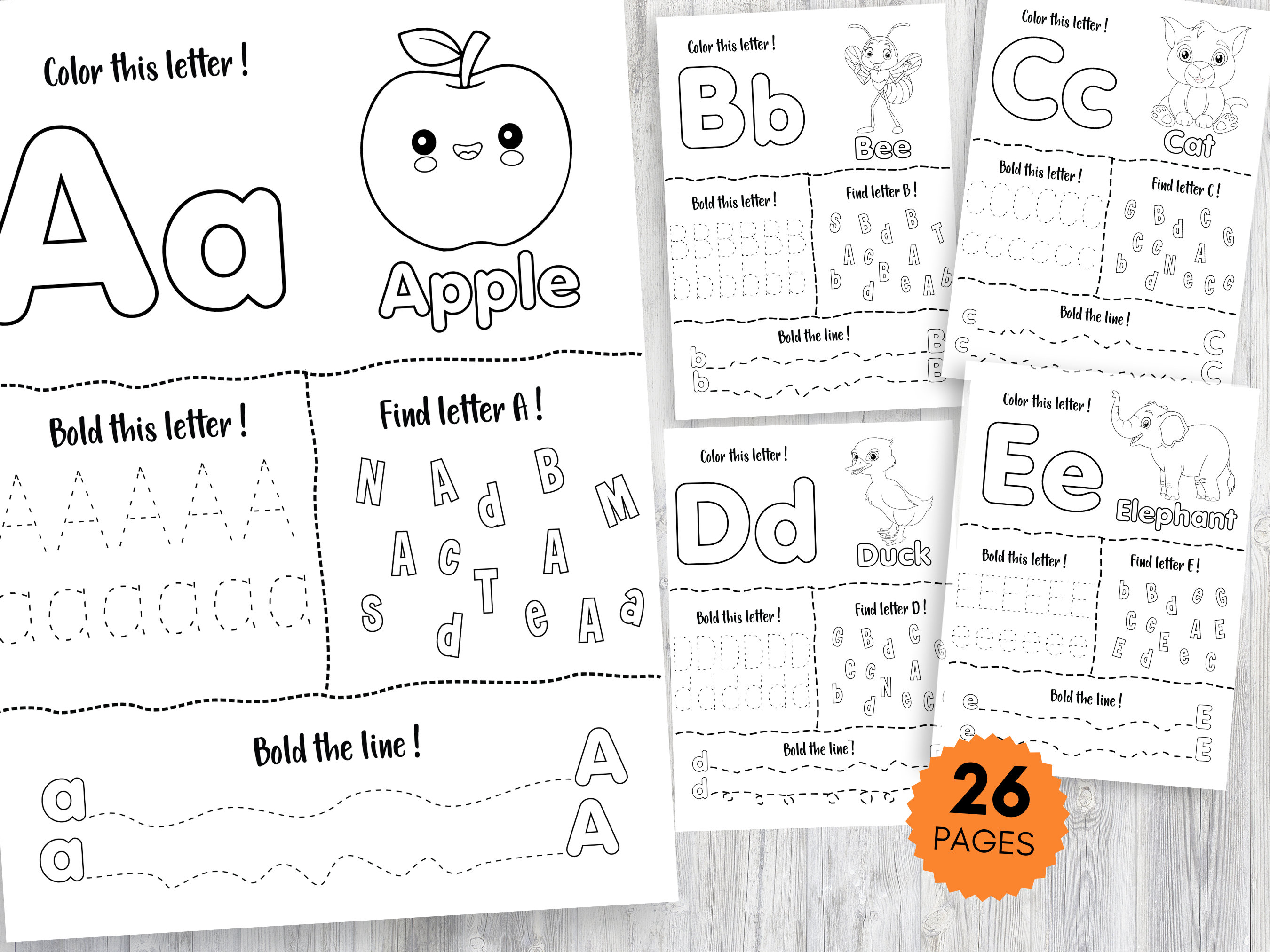 26 Pages, Alphabet Coloring Pages, Preschool Coloring Pages, Preschool ...