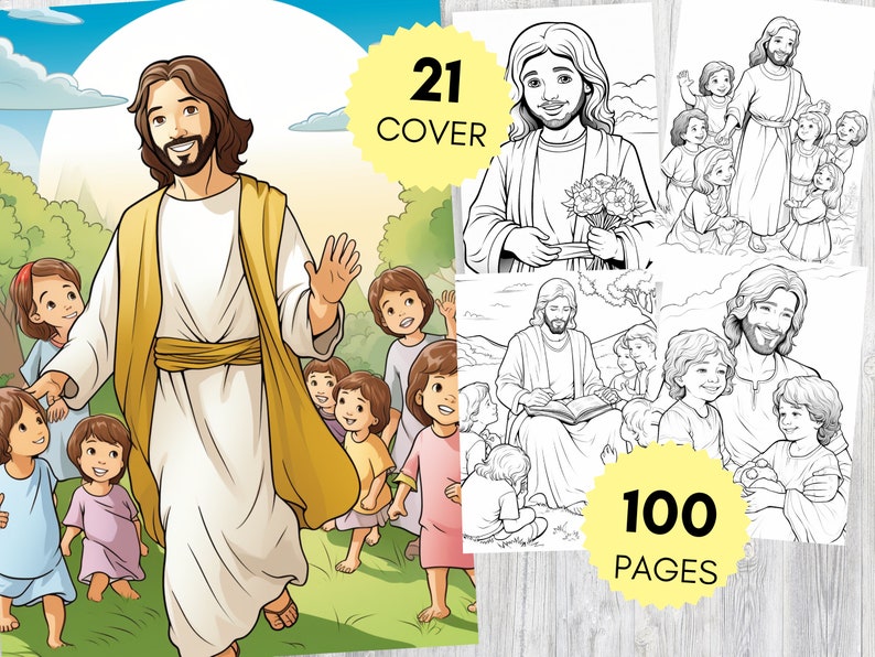 100 Bible Coloring Pages / Bible Coloring Book / Christian Coloring ...
