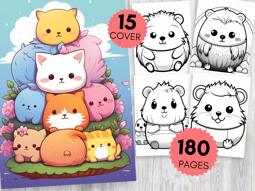 Cute Squishmallows Coloring Book for Kids and Adults, Adorable Kawaii ...