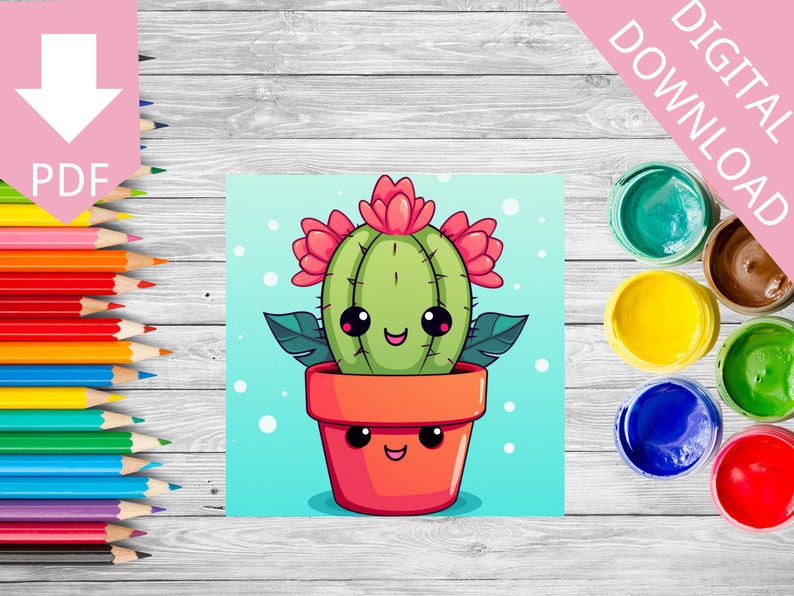 Cactus Coloring Pages A Cute Coloring Book With 250 Adorable Cactus ...