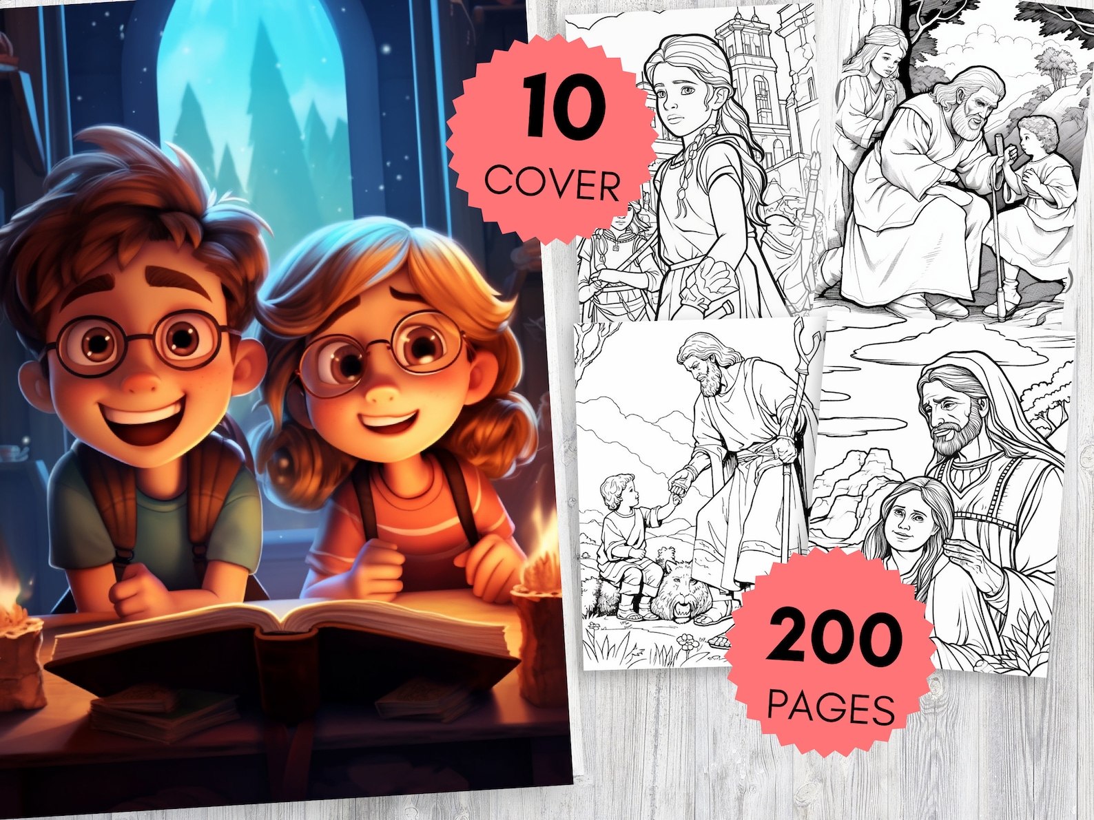 200 Bible Coloring Pages / Bible Coloring Book / Christian Coloring ...