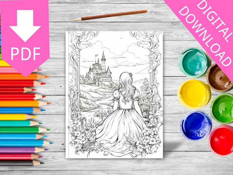 100 Vintage Fairytale Coloring Pages for Adults- Png Pdf Jpg Download ...