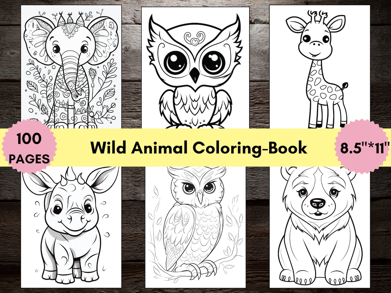 Wild Animals Coloring Book-wild Animals Coloring Pages-wild Animals ...