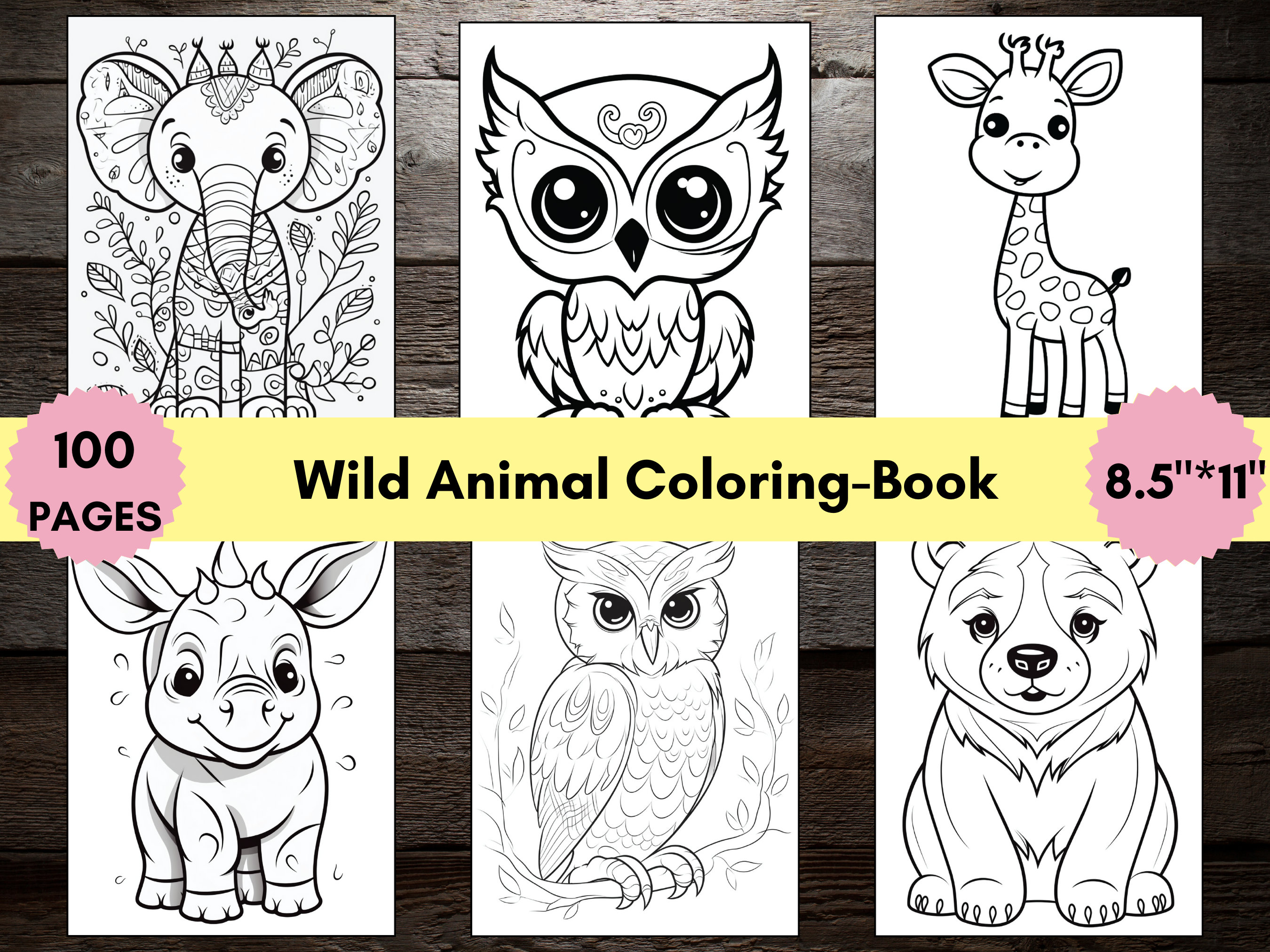 Wild Animals Coloring Book-wild Animals Coloring Pages-wild Animals ...
