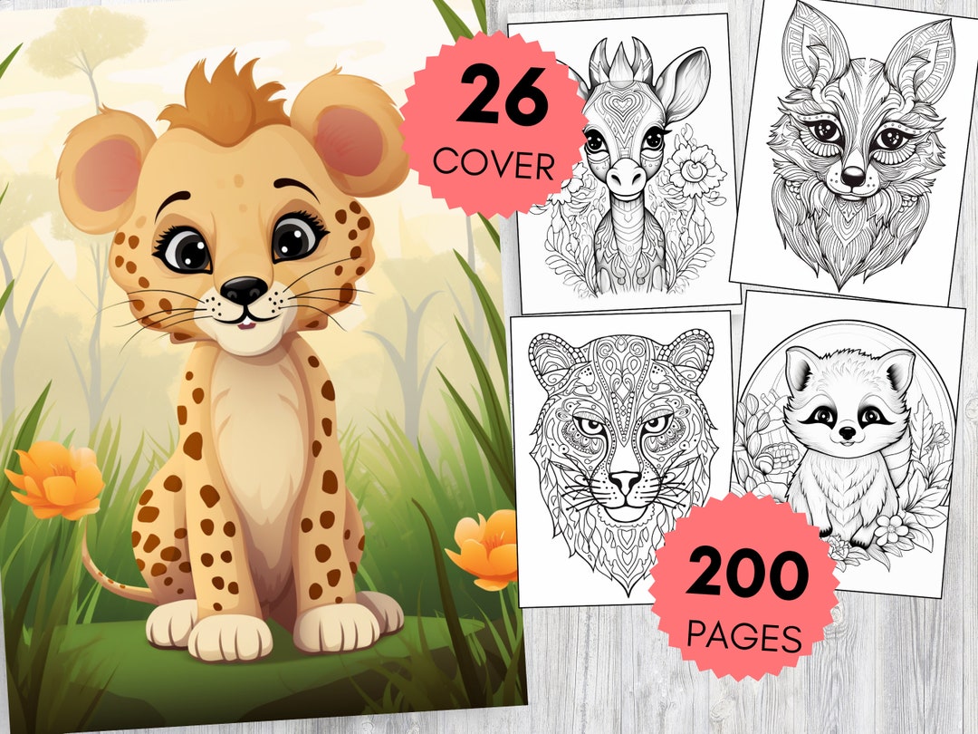 Cute Wild Animals Coloring Book-wild Animals Coloring Pages-wild ...
