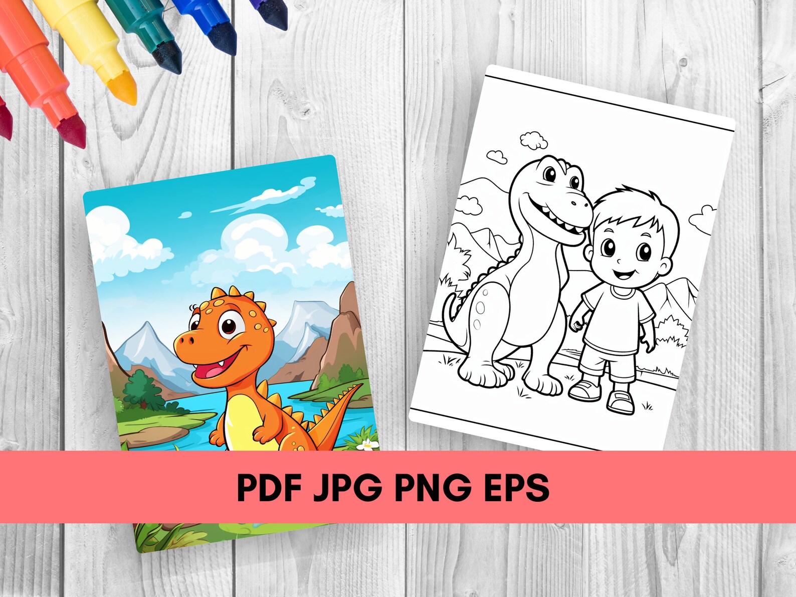 Cute Dinosaur Coloring Pages for Kids, Fun Dino Activity Book ...