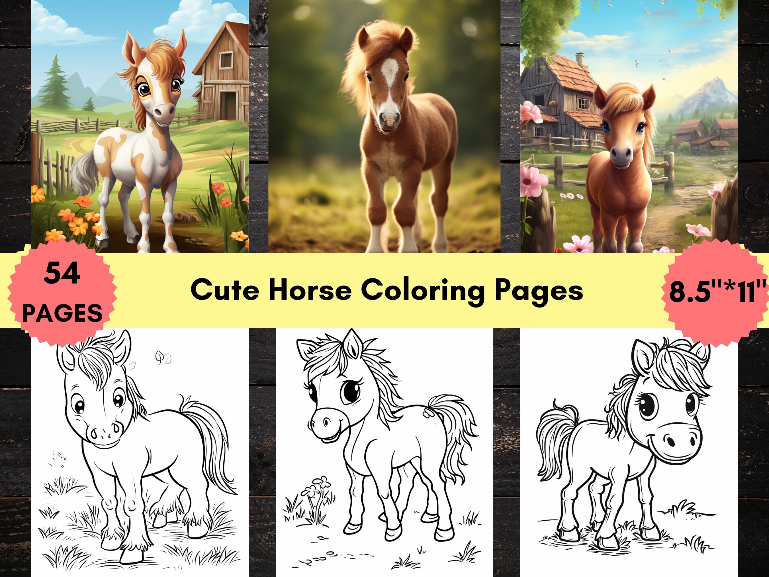 54 Printable Horse Coloring Pages, Horse Coloring Bundle, Coloring Book ...