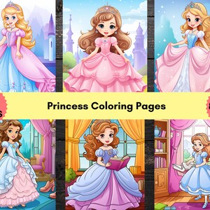 Princess Coloring Pages for Kids Cartoon Coloring Book Printable ...