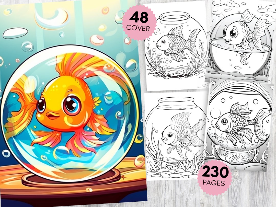 230+ Pages, Fish Bowl Coloring Pages, for Adults and Kids, Printable ...