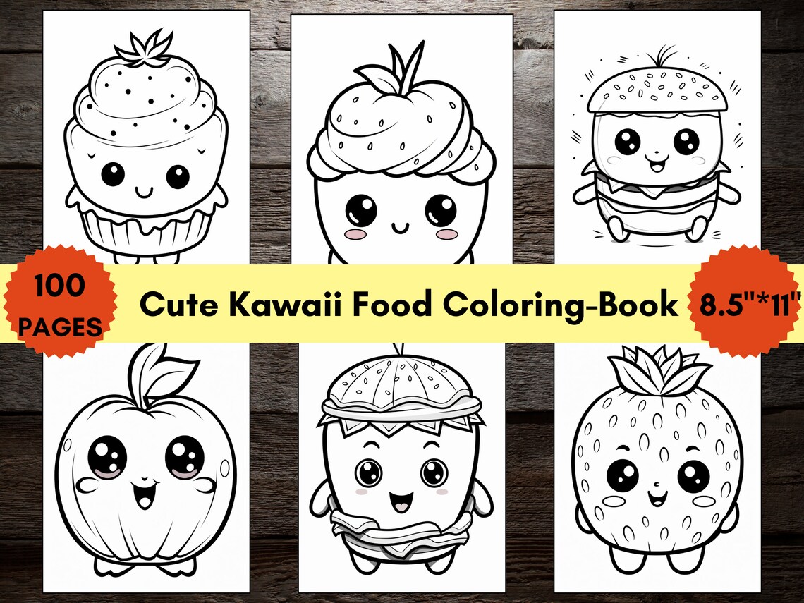 Cute Food Coloring Pages, Kawaii Food Printable, Funny Pizza Coloring ...