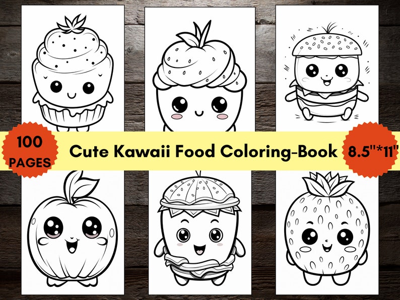 Cute Food Coloring Pages, Kawaii Food Printable, Funny Pizza Coloring ...