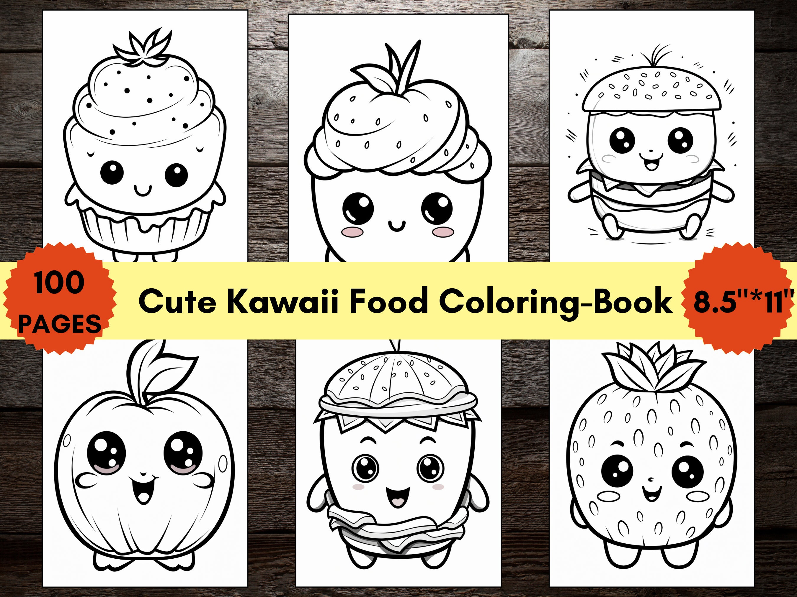 Cute Food Coloring Pages, Kawaii Food Printable, Funny Pizza Coloring ...